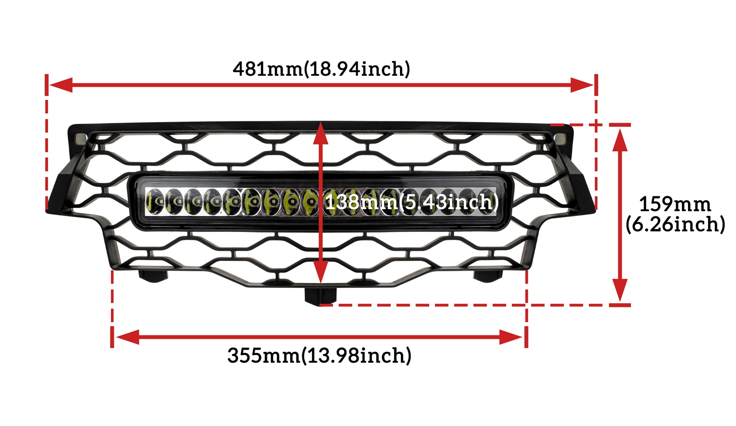 UTV Accessories SAUTVS Front Mesh Grille With LED Light Bar For Can-Am ...